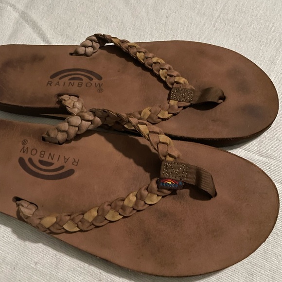 Rainbow | Shoes | Rainbow Twisted Sister Double Braided Strap Sandals ...